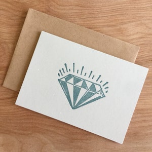 Sparkling Diamond Folded Note Cards, 8-pack, Letterpress, Engagement ...