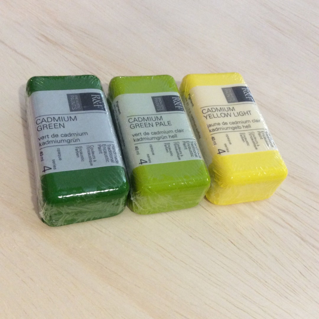 ENCAUSTIC WAX PAINT, 3 Pack, Green Encaustic, Cadmium Yellow, Art ...