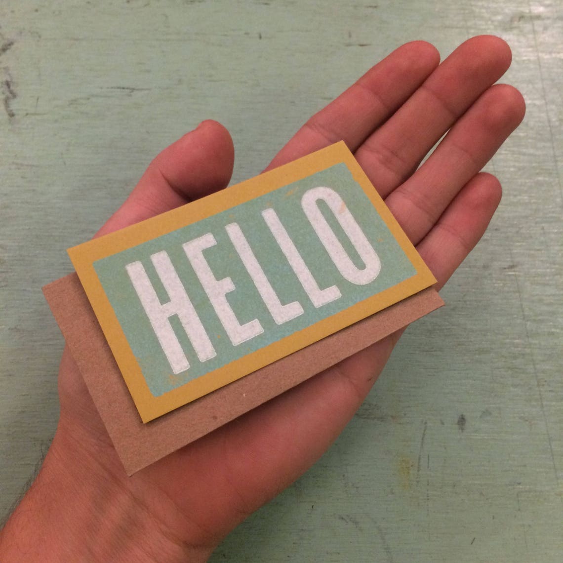 20 HELLO note cards Tiny gift tags Letterpress Wood type | Etsy