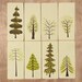 GREEN TREE CARDS Letterpress Prints Merry Christmas Tree Happy - Etsy