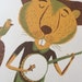 BANJO POSTER, BEAVER Playing a Banjo Poster, Hand Printed Letterpress ...