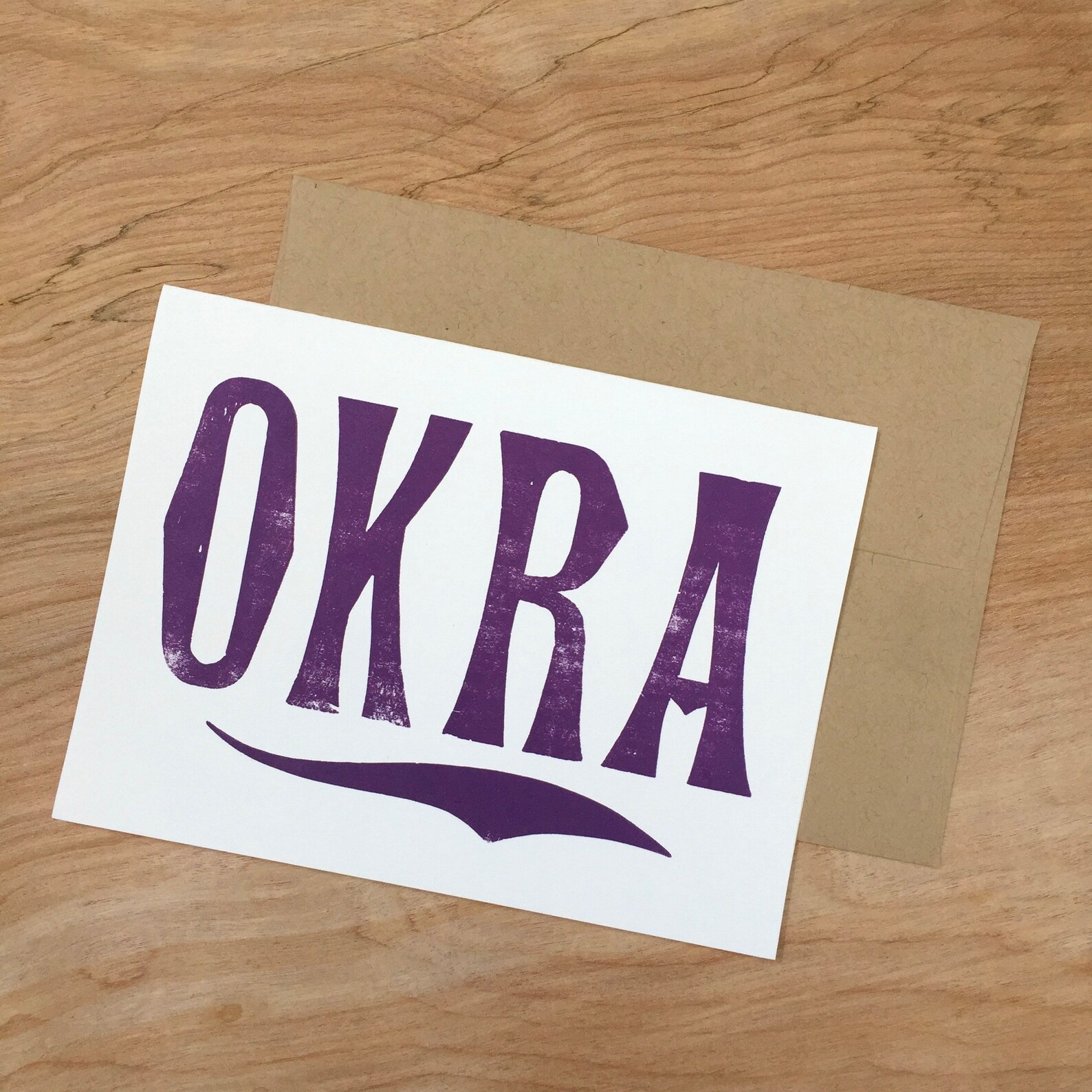 1 Purple OKRA Greeting Card, Comfort Food, Foodies, Gumbo, Southern ...