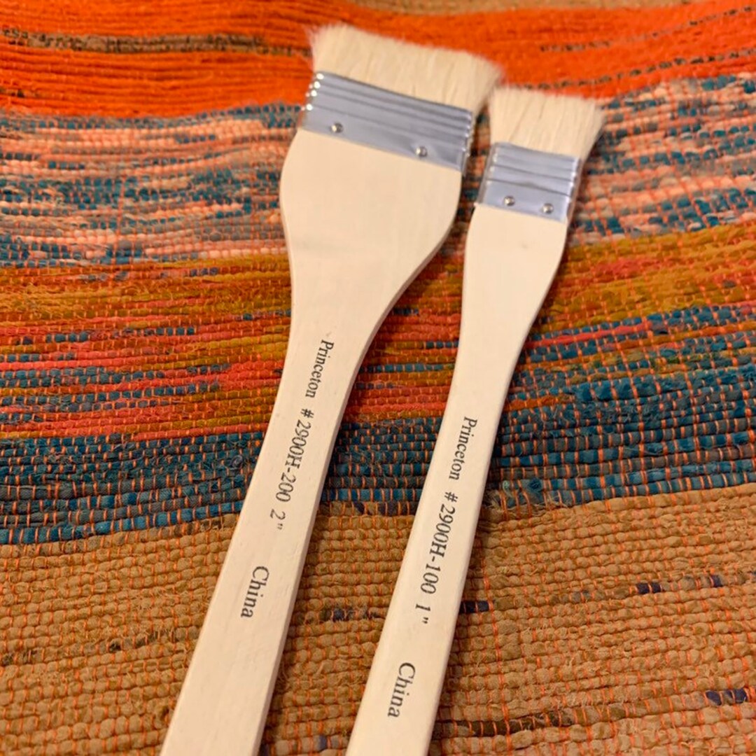 Pair of HAKE PAINT BRUSHES 1 Inch + 2 Inch Natural Bristles for ...