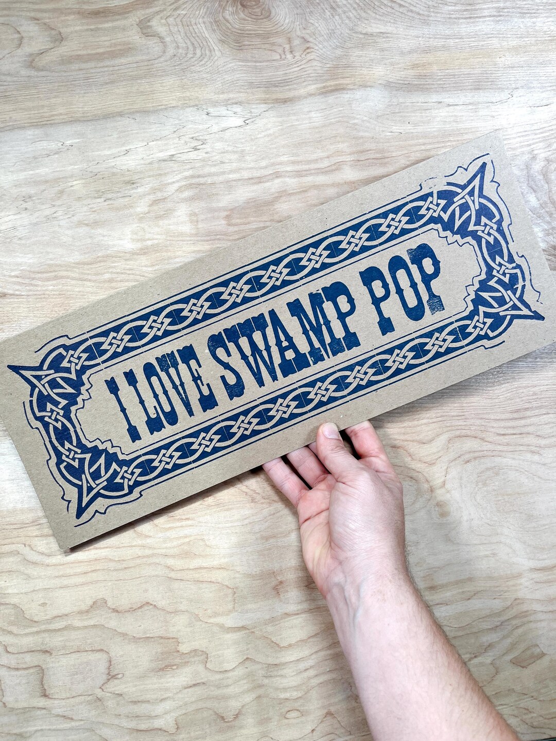 I LOVE SWAMP POP Hand Printed Letterpress Sign, Blues Music, New ...