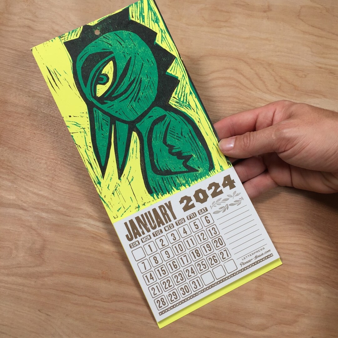 CHICKEN CALENDAR 2024 Artist Sean Star Wars Mini Letterpress Bird Lover ...