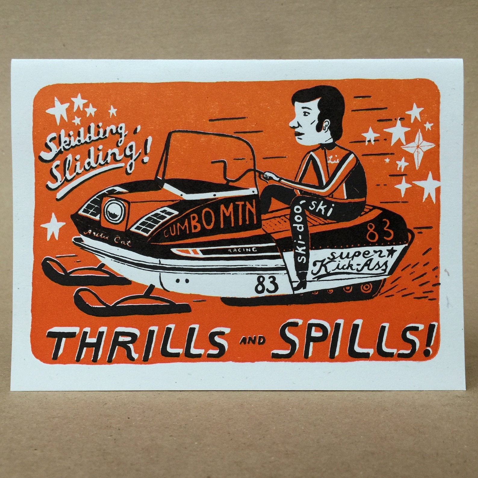Six Snowmobile Greeting Cards THRILLS and SPILLS Winter - Etsy
