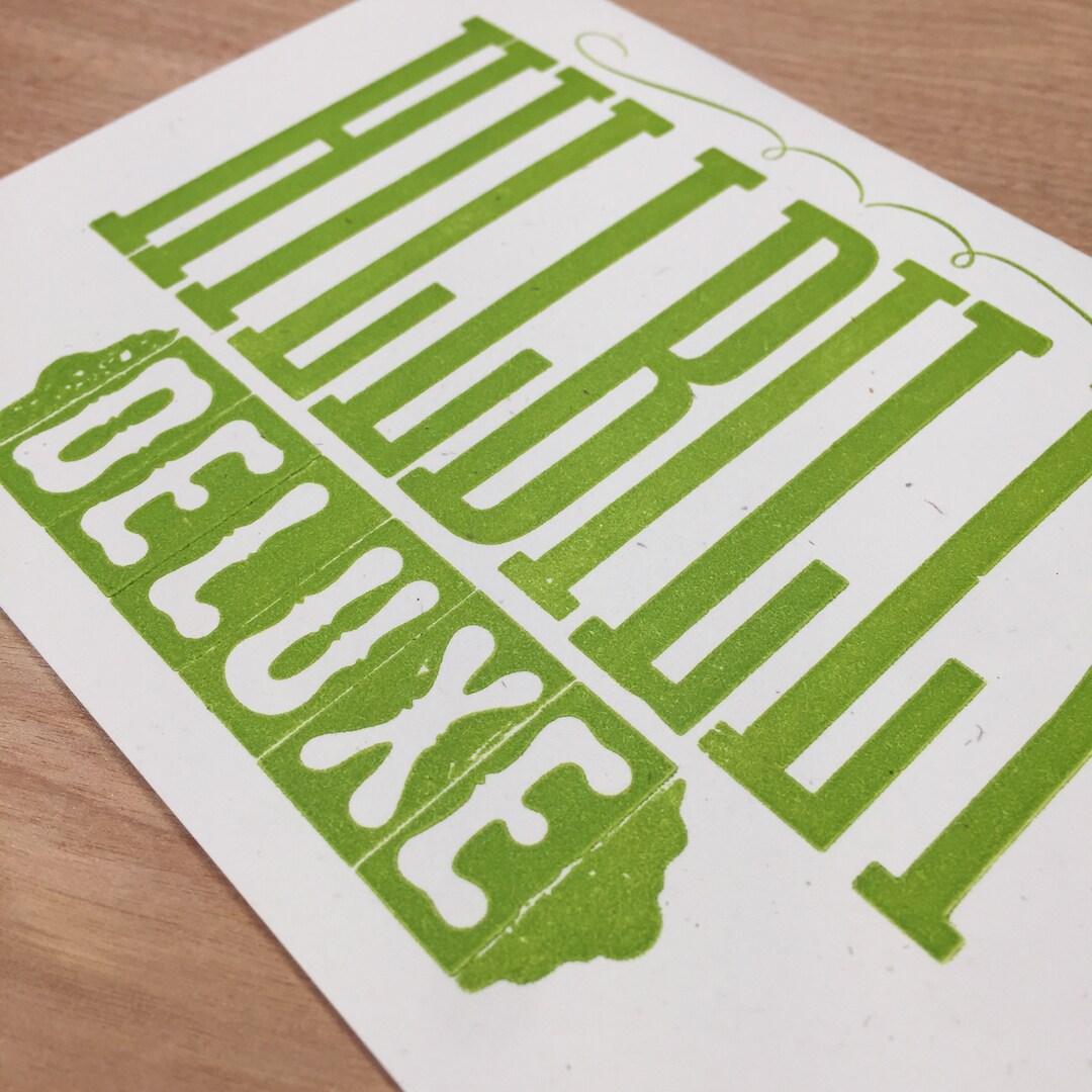 1 HILLBILLY DELUXE Single Card, Hand Printed Letterpress, Antique Wood ...