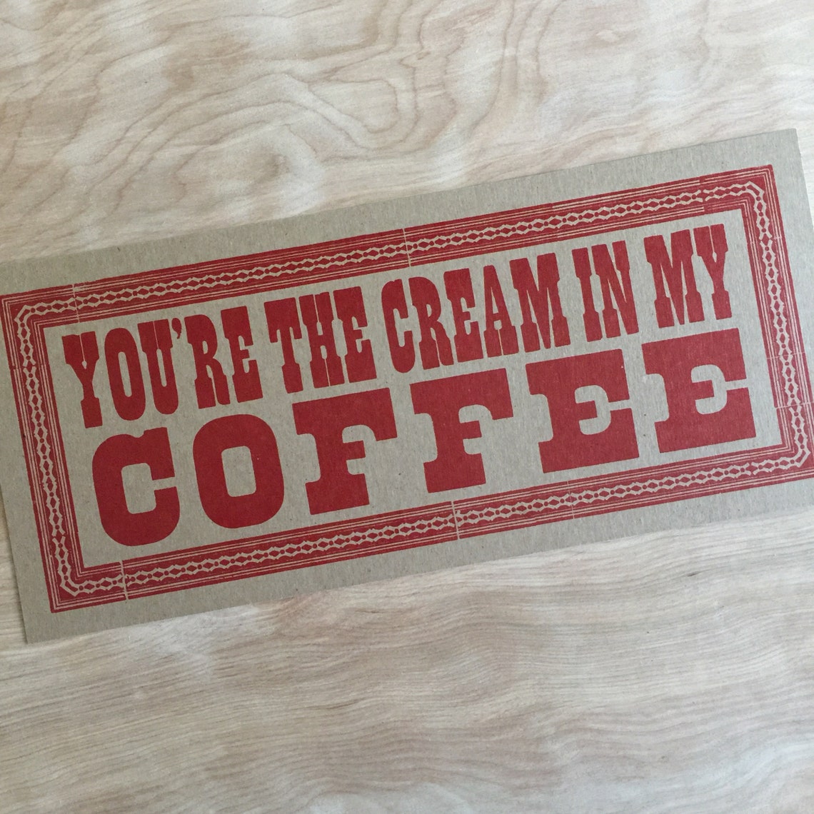 I LOVE COFFEE Letterpress Sign Valentine Coffee Lover | Etsy