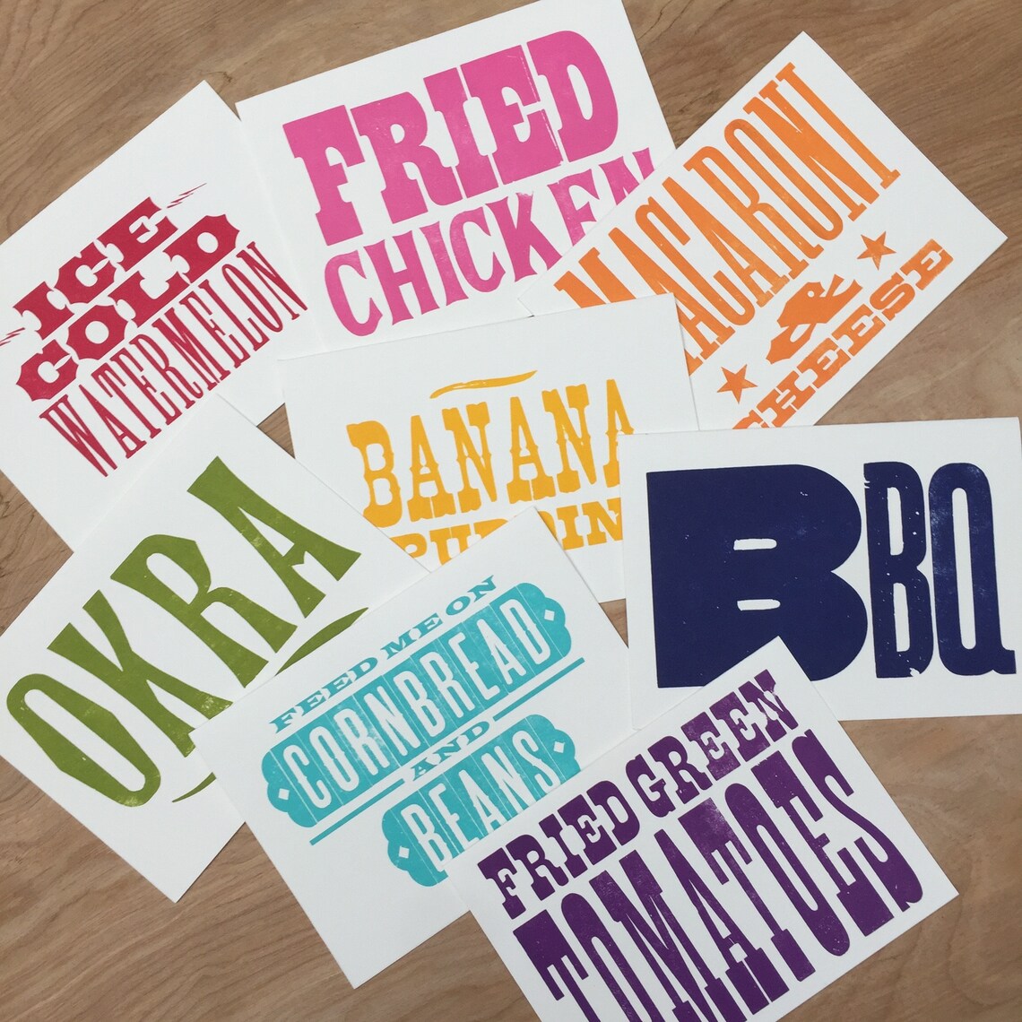 Set B COMFORT FOOD Greeting Cards Kitchen Art Prints Southern - Etsy