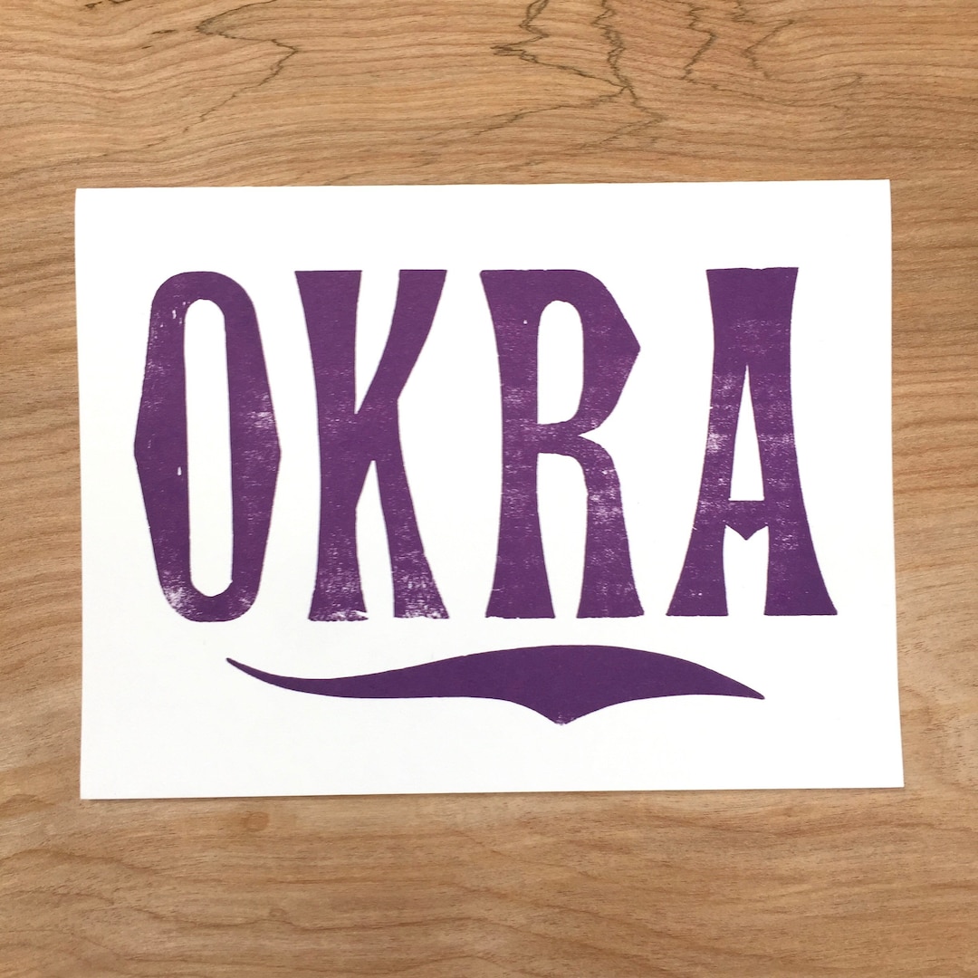 1 Purple OKRA Greeting Card, Comfort Food, Foodies, Gumbo, Southern ...