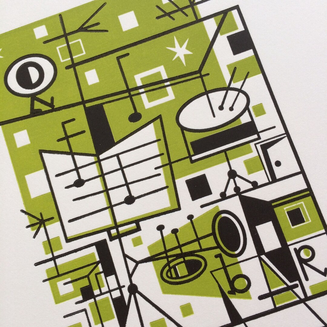 JAZZ Geometric by JD King MCM Style Mid Century Art Eames Style ...