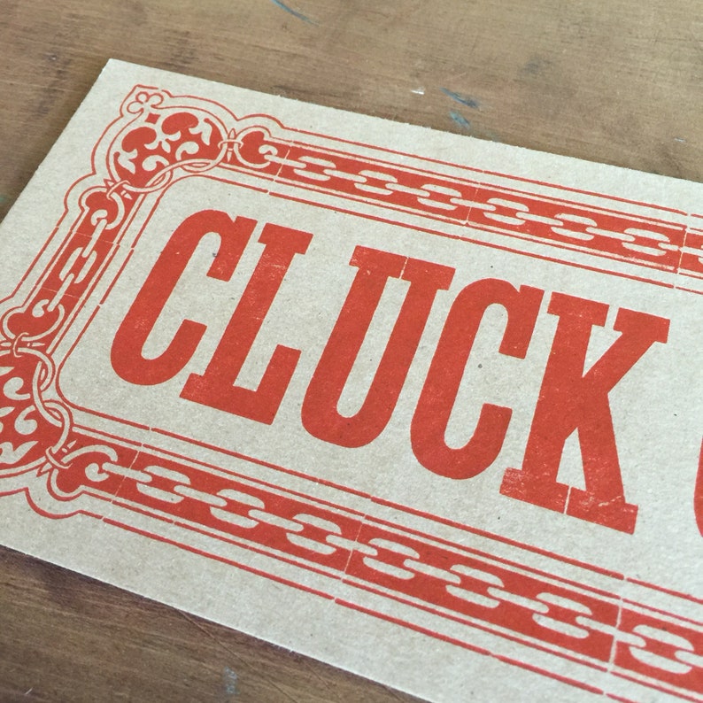 CLUCK OLD HEN Chicken Sign Kitchen Print Old Time Music - Etsy