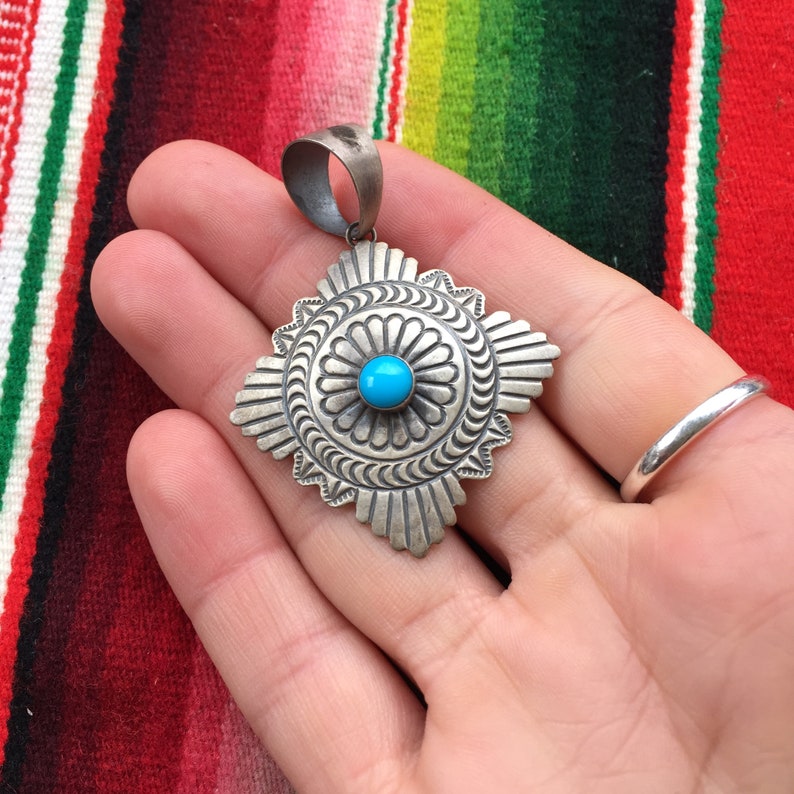 TURQUOISE PENDANT Sterling Silver Diamond Square Shape Gifts - Etsy
