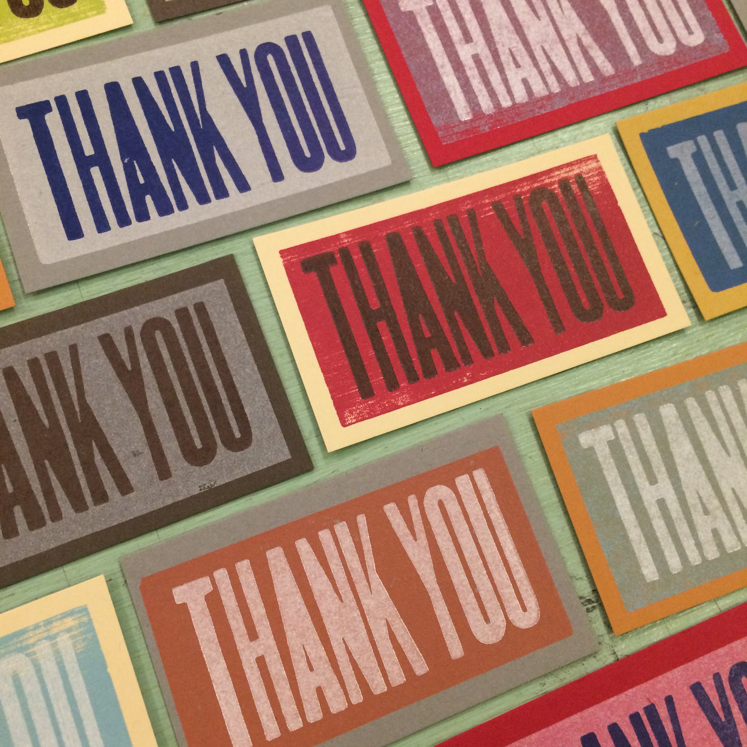 20 THANK YOU notes Tiny note cards Letterpress wood type Mini | Etsy