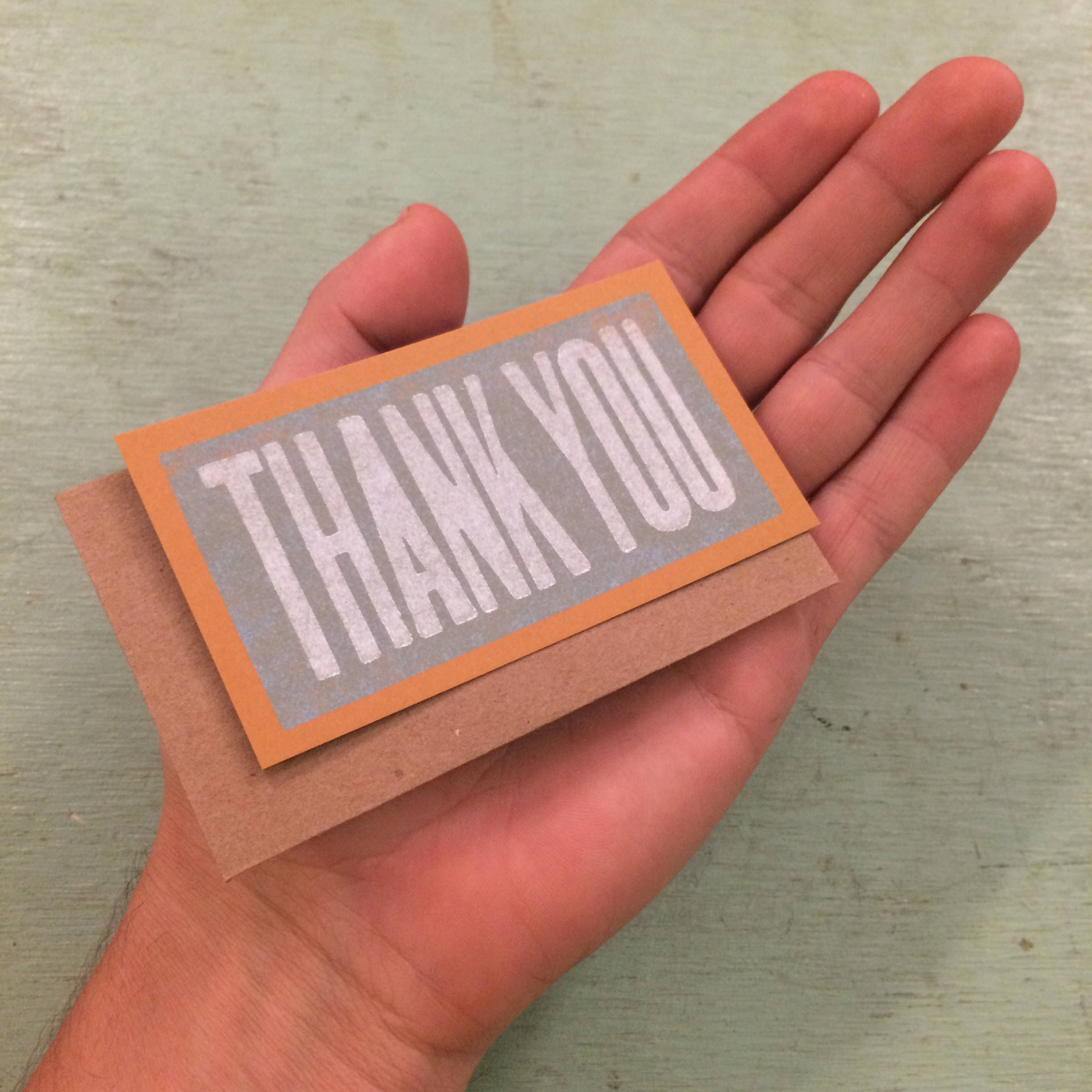 20 THANK YOU notes Tiny note cards Letterpress wood type Mini | Etsy
