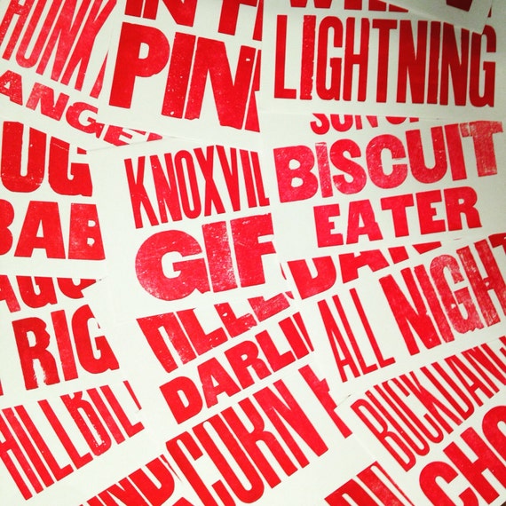 15 Southern RED POSTCARDS Hand Printed Letterpress Wedding | Etsy