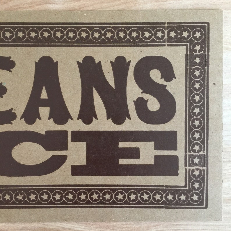 Letterpress Sign RED BEANS and RICE Poster in Brown Ink - Etsy