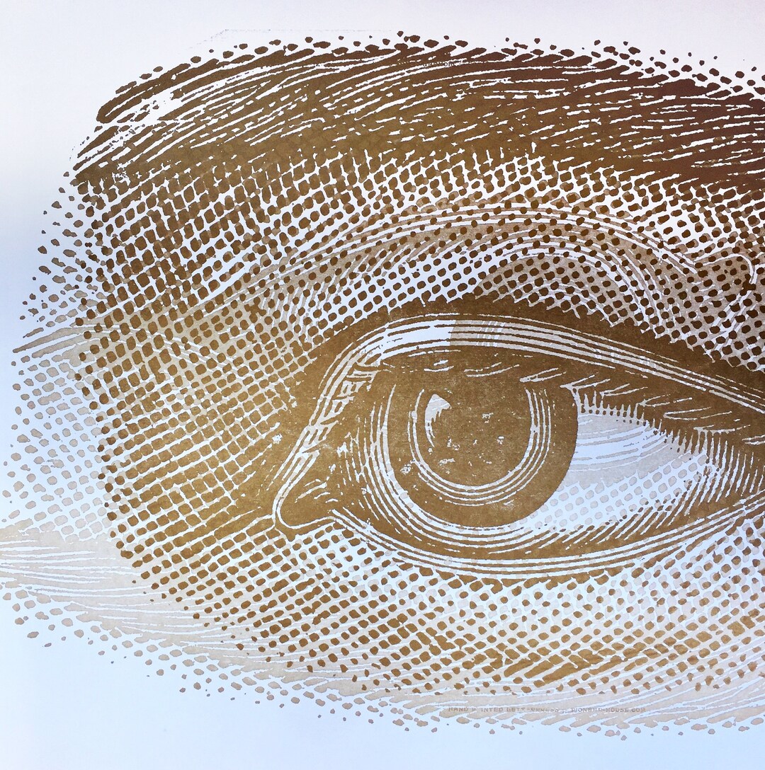 Double EYE MONOPRINT Letterpress POSTER Art One of a Kind - Etsy