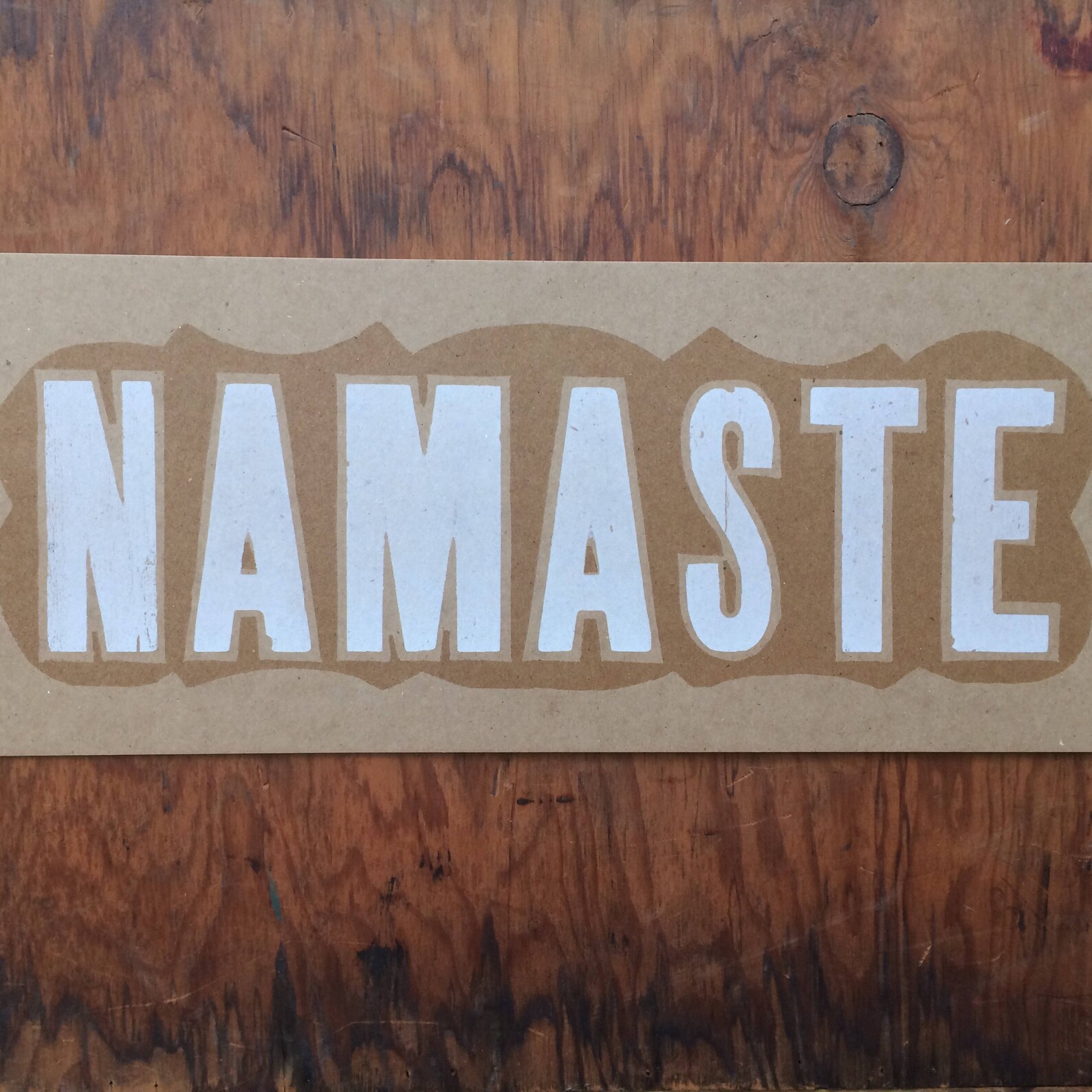 NAMASTE SIGN yoga decor yoga sign peace print letterpress | Etsy