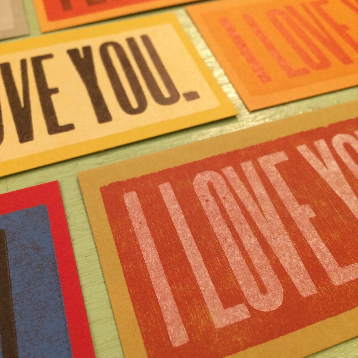 20 I LOVE YOU Cards Tiny Note Cards Letterpress Love Notes Mini Cards ...