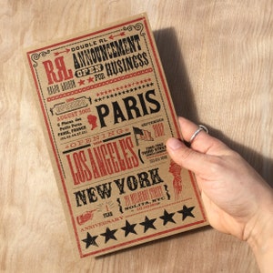 Ralph Lauren Double RL RRL Announcement Handmade Flyer Letterpress Wood ...