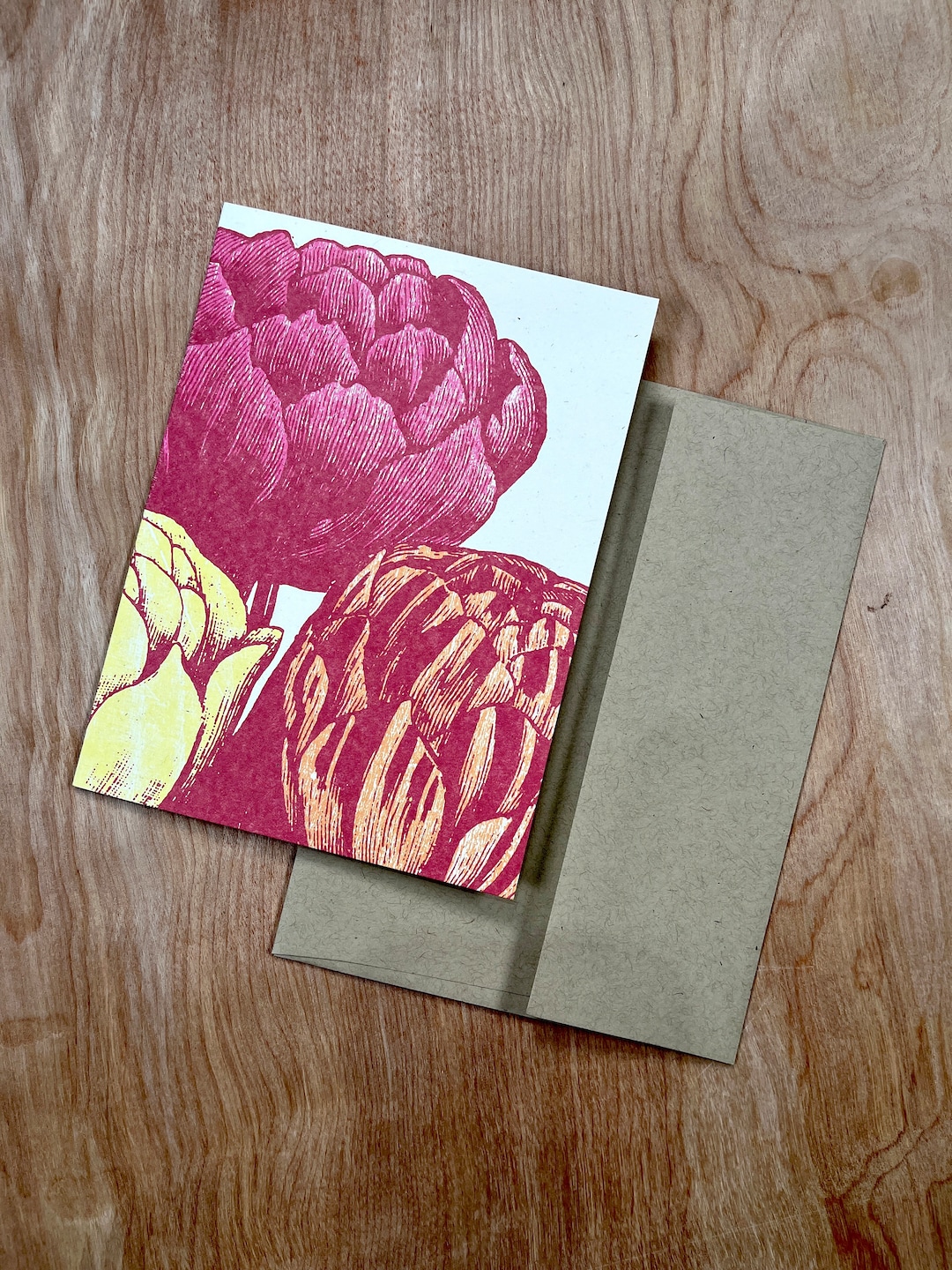 1 TRIPLE TULIP Card Single Greeting, Perennial Flower, Spring Floral ...