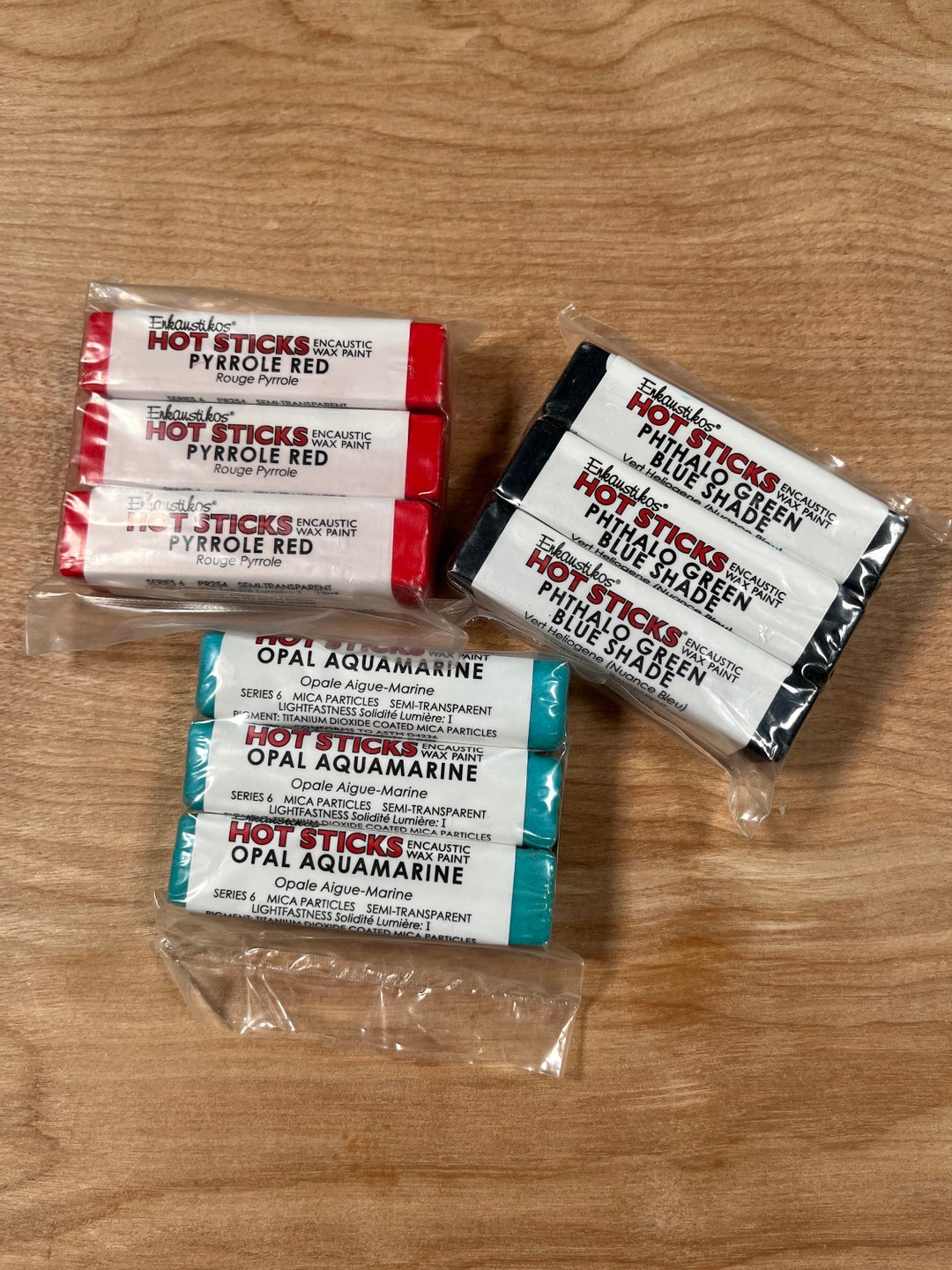 Hot Sticks ENCAUSTIC BEESWAX PAINT 9 Pack Enkaustikos Red, Blue, Green ...