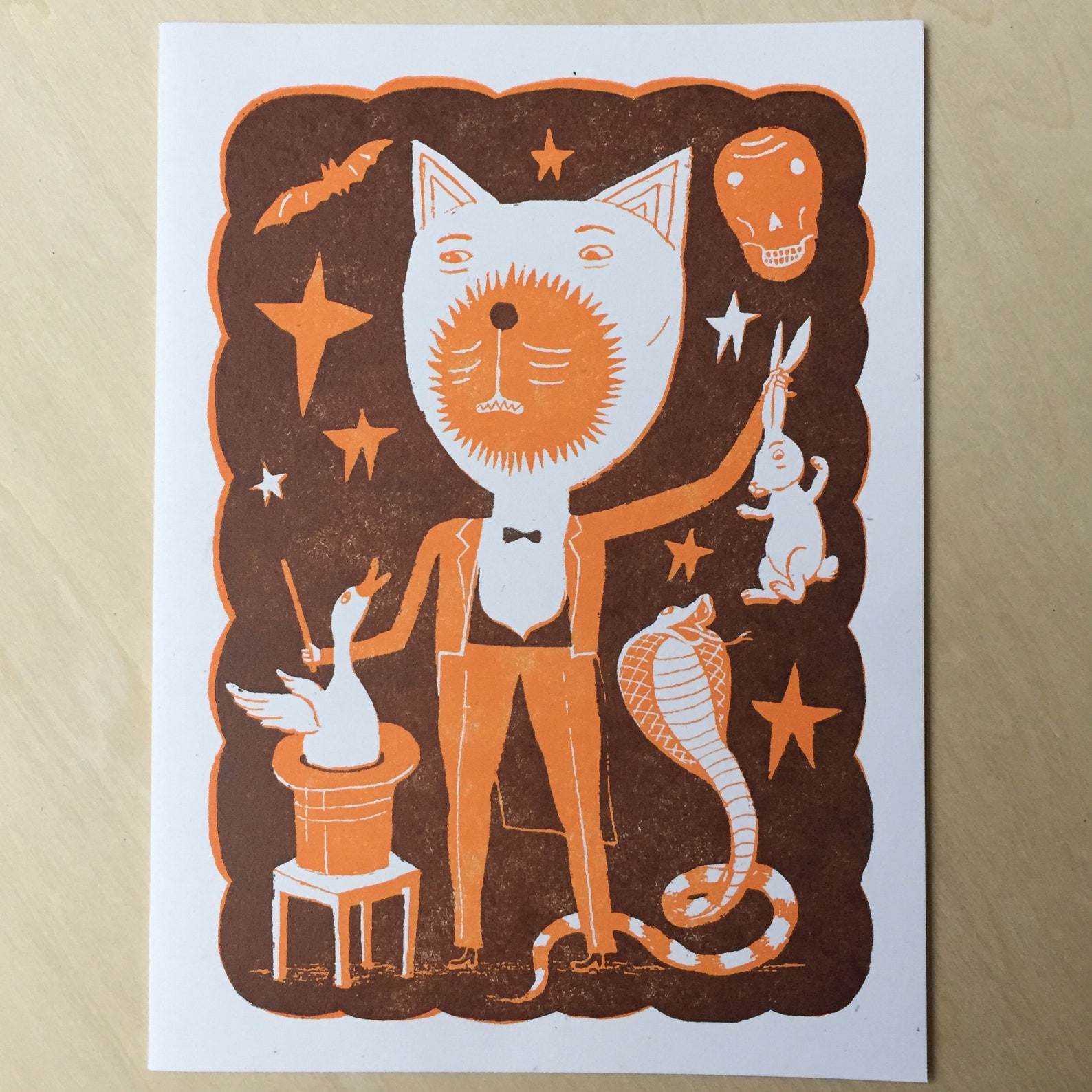 MAGIC TRICK Cards Four Pack Handmade Letterpress Greeting - Etsy