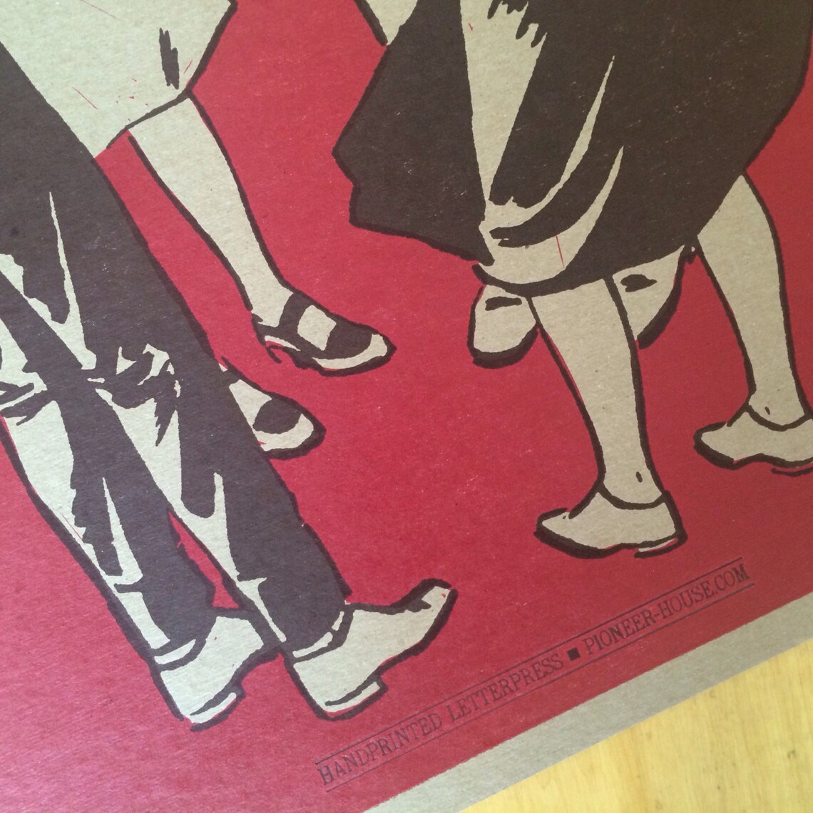 SQUARE DANCE Poster Hands Across RED Hand Printed | Etsy