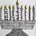 Hand Drawn Zentangle Style Chanukah Menorah Design Gift Card - Etsy