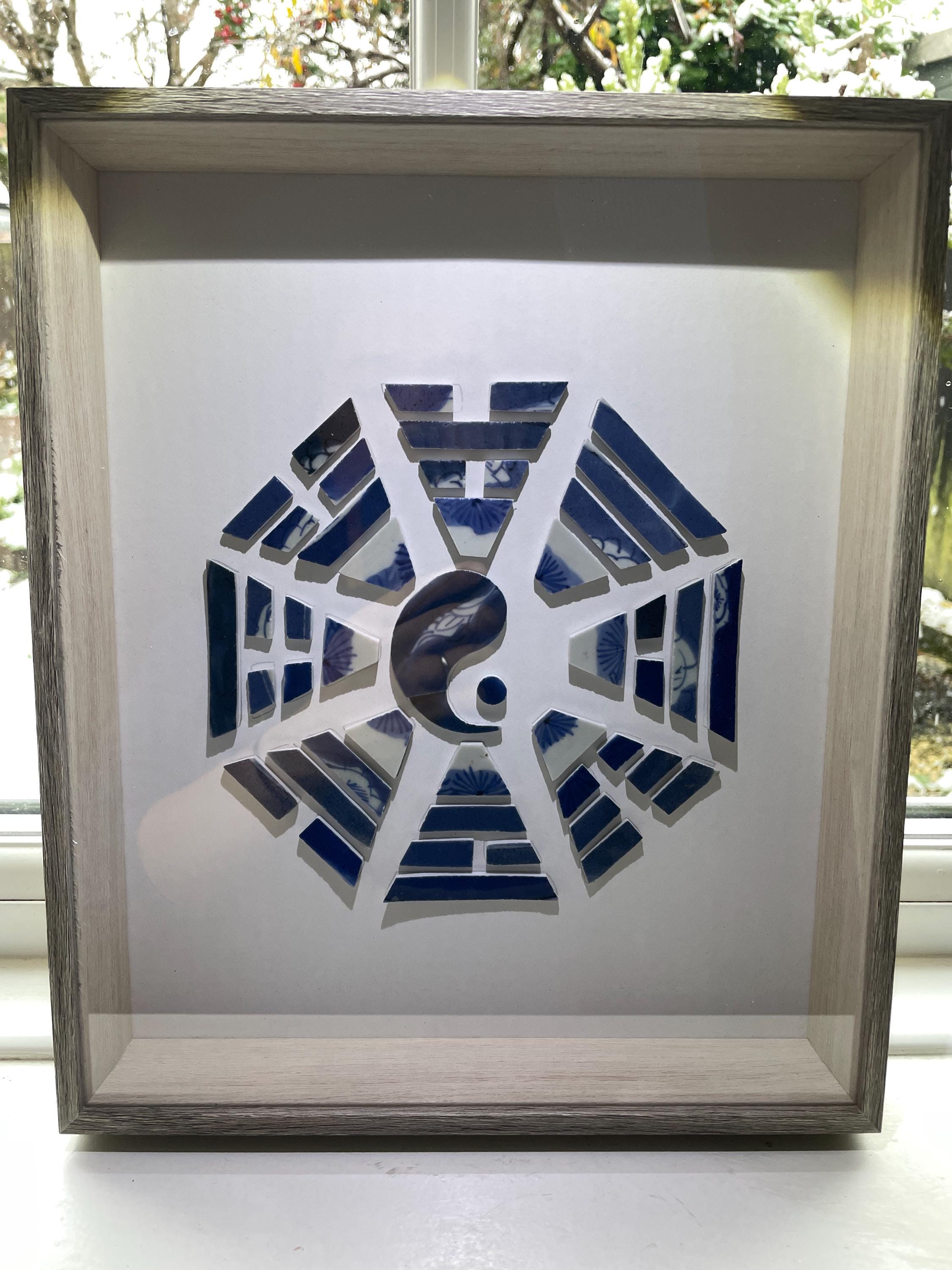 Authentic Blue & White Porcelain Shard 17th Century Frame Artwork Taiji ...