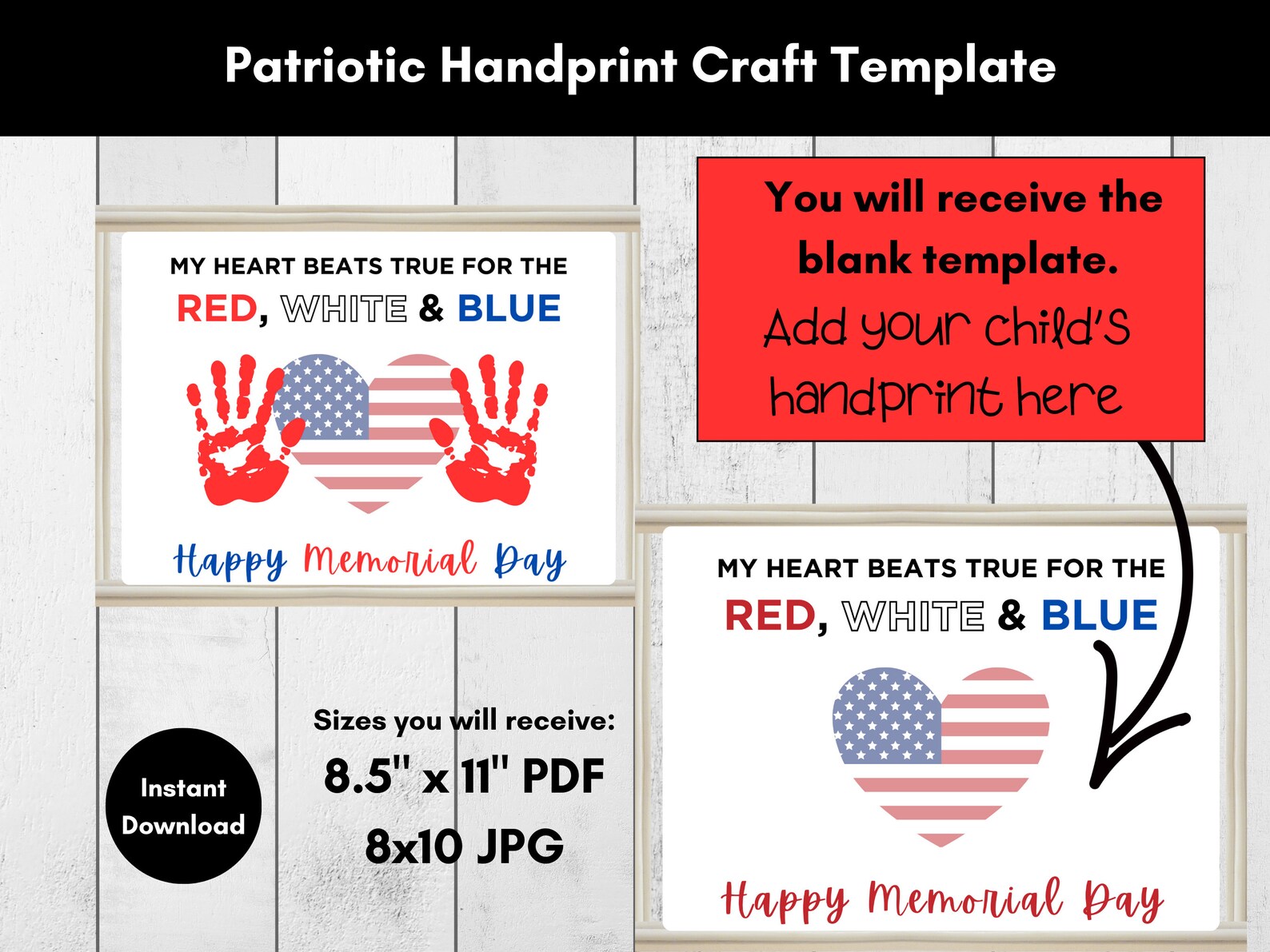 Patriotic Handprint Craft | Memorial Day Handprint | 4th of July ...