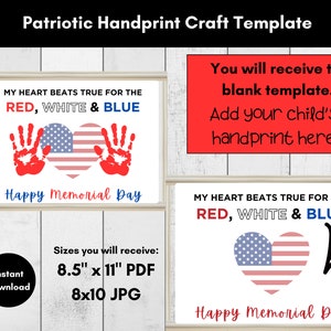 Patriotic Handprint Craft | Memorial Day Handprint | 4th of July ...