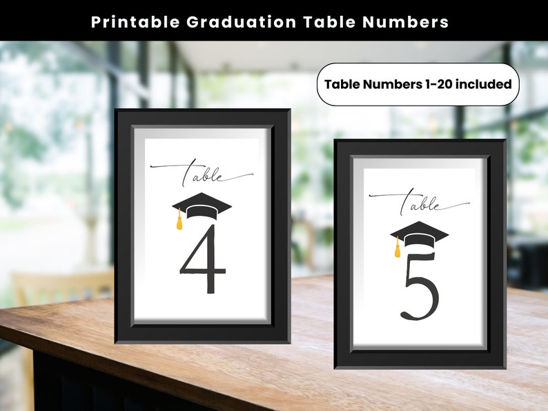 Printable Graduation Party Table Numbers | Grad Party Decor | High ...