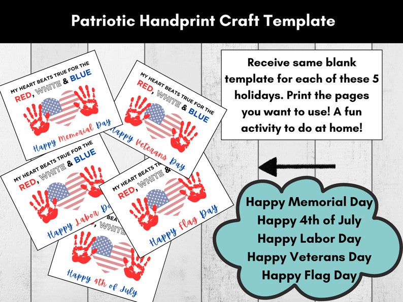 Patriotic Handprint Craft | Memorial Day Handprint | 4th of July ...
