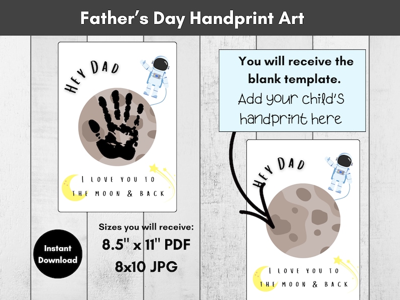 Father's Day Handprint Art | DIY Handprint Craft Printable | Father's ...