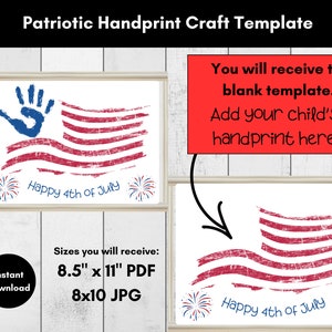 American Flag Handprint Craft | Patriotic Handprint Template | Happy ...