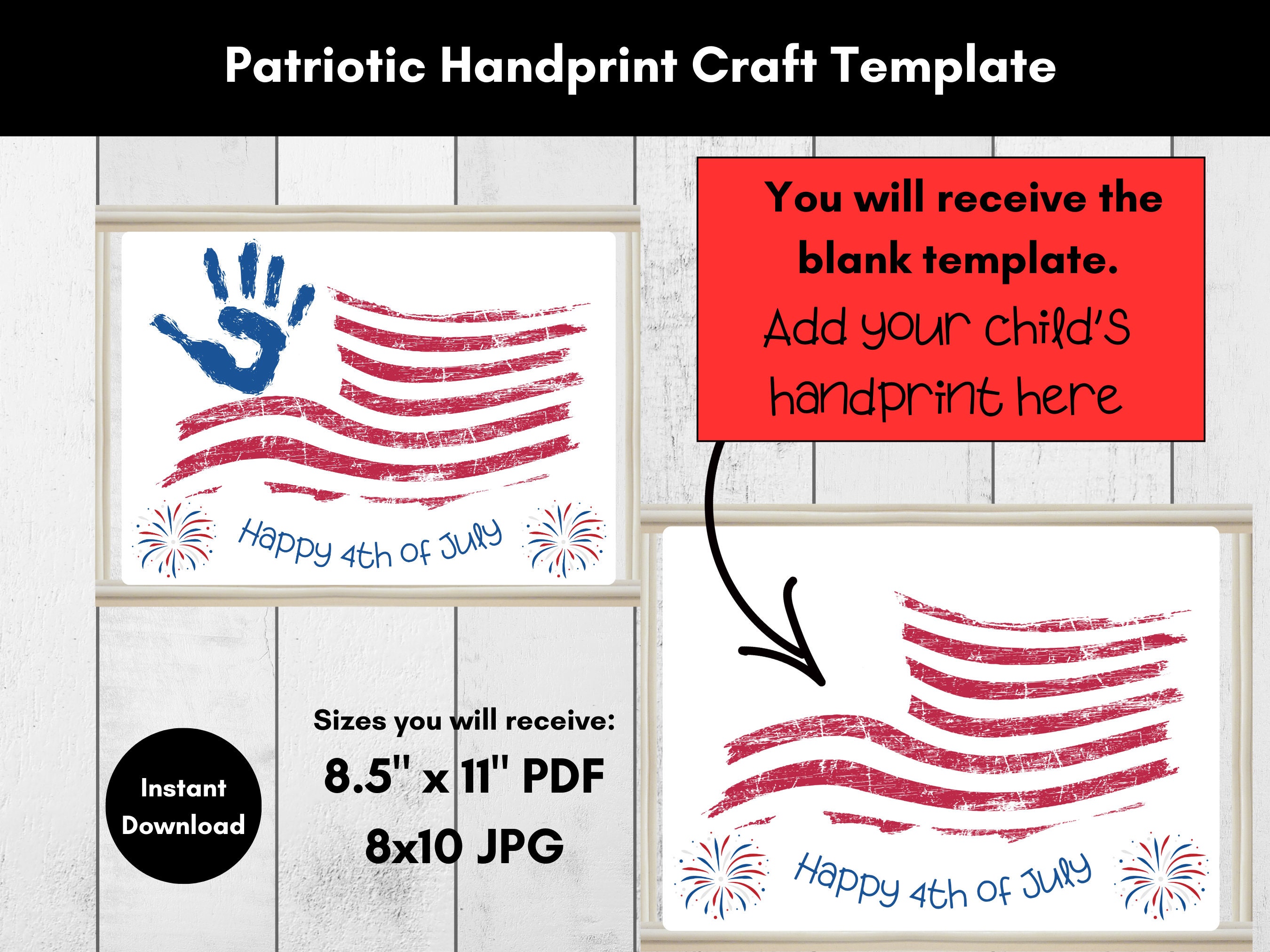 American Flag Handprint Craft | Patriotic Handprint Template | Happy ...