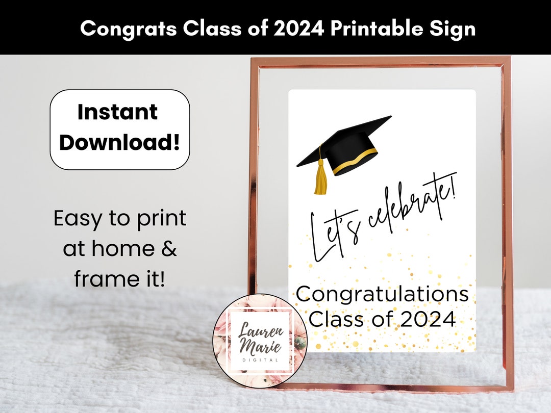 Class of 2024 Sign Graduation Party Table Sign High School College Grad ...
