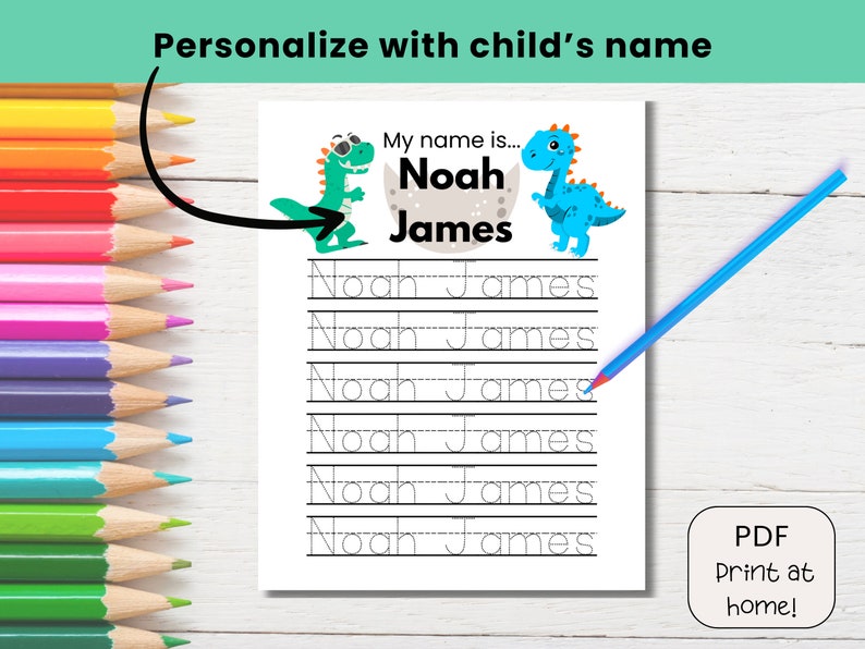 Custom Name Tracing Page | Custom Handwriting Practice Sheet | Name ...