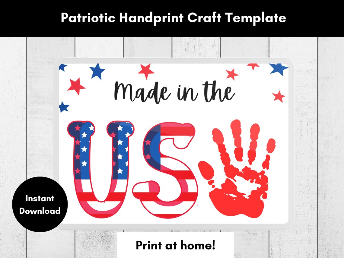 Patriotic Handprint Craft | Made in the USA | 4th of July Handprint ...