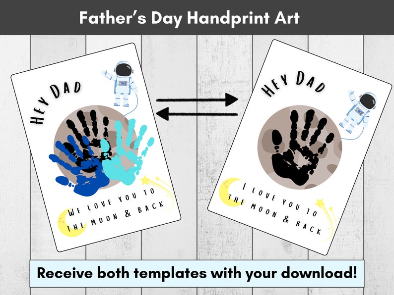 Father's Day Handprint Art | DIY Handprint Craft Printable | Father's ...