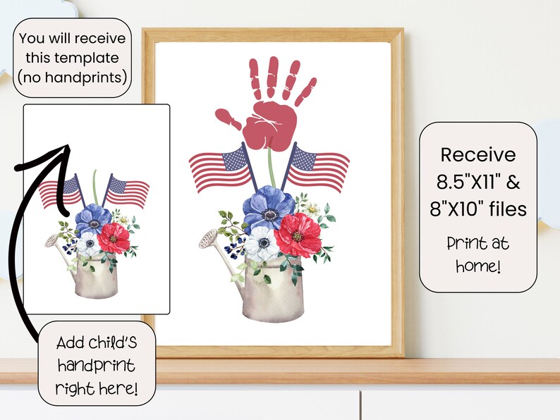 Fourth of July Handprint Craft | Patriotic Handprint Art | Printable ...