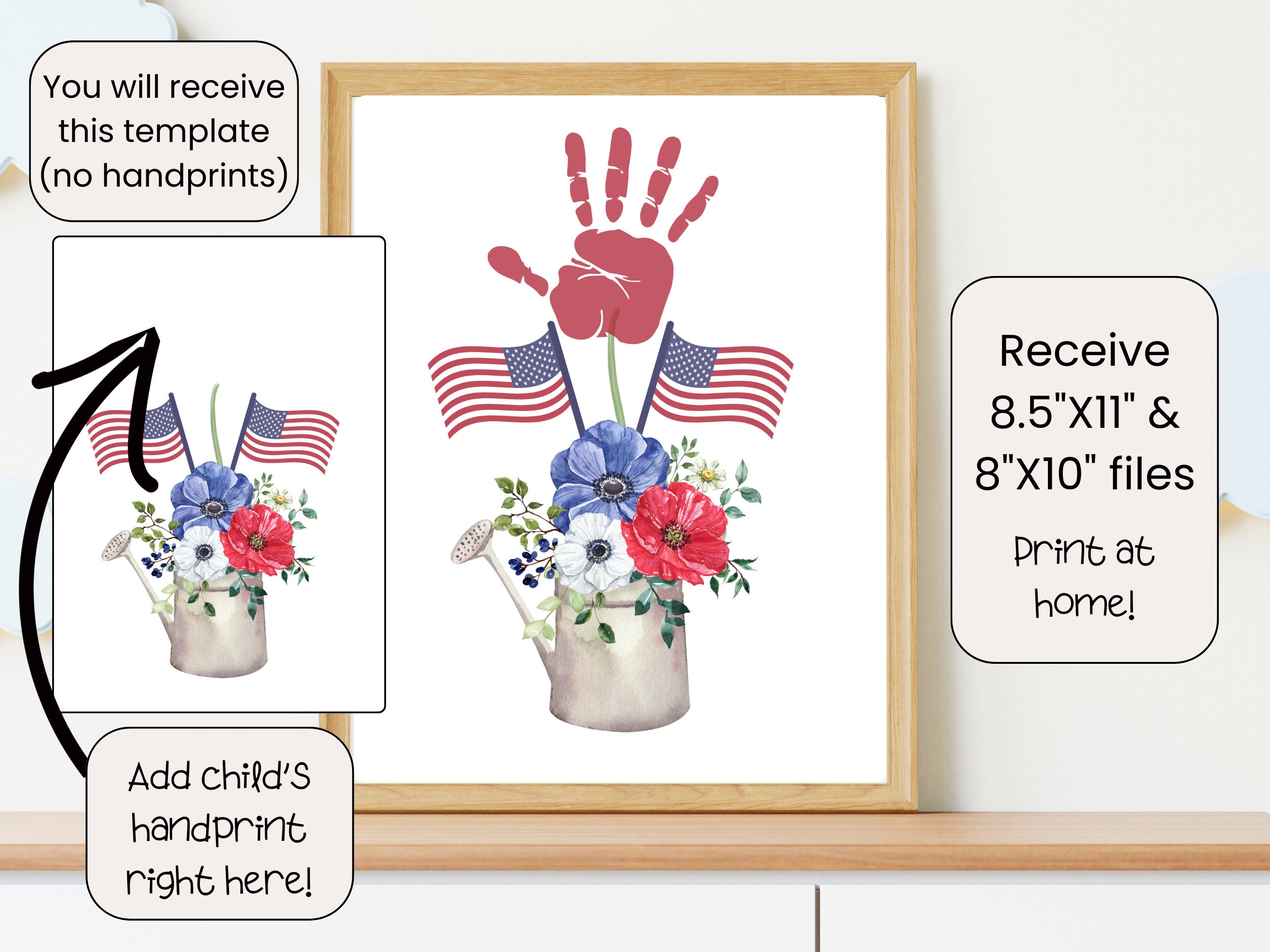 Fourth of July Handprint Craft | Patriotic Handprint Art | Printable ...