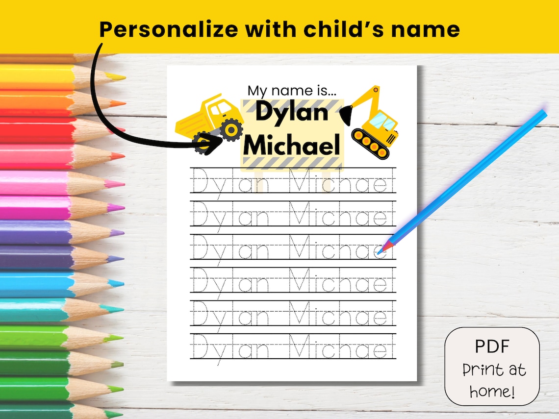 Custom Name Tracing Page | Custom Handwriting Practice Sheet | Name ...
