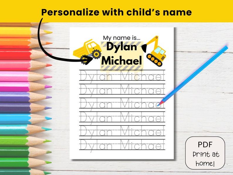 Custom Name Tracing Page | Custom Handwriting Practice Sheet | Name ...