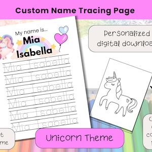 Custom Name Tracing Page | Custom Handwriting Practice Sheet | Name ...