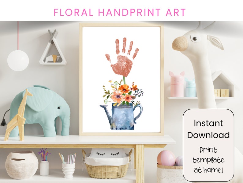 Floral Handprint Art Craft | DIY Handprint Template | Mother’s Day ...