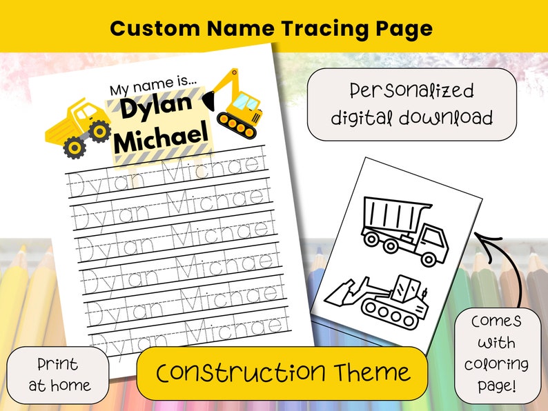 Custom Name Tracing Page | Custom Handwriting Practice Sheet | Name ...