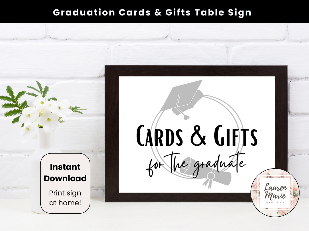 Graduation Cards and Gifts Table Sign | Grad Party Table Sign | High ...